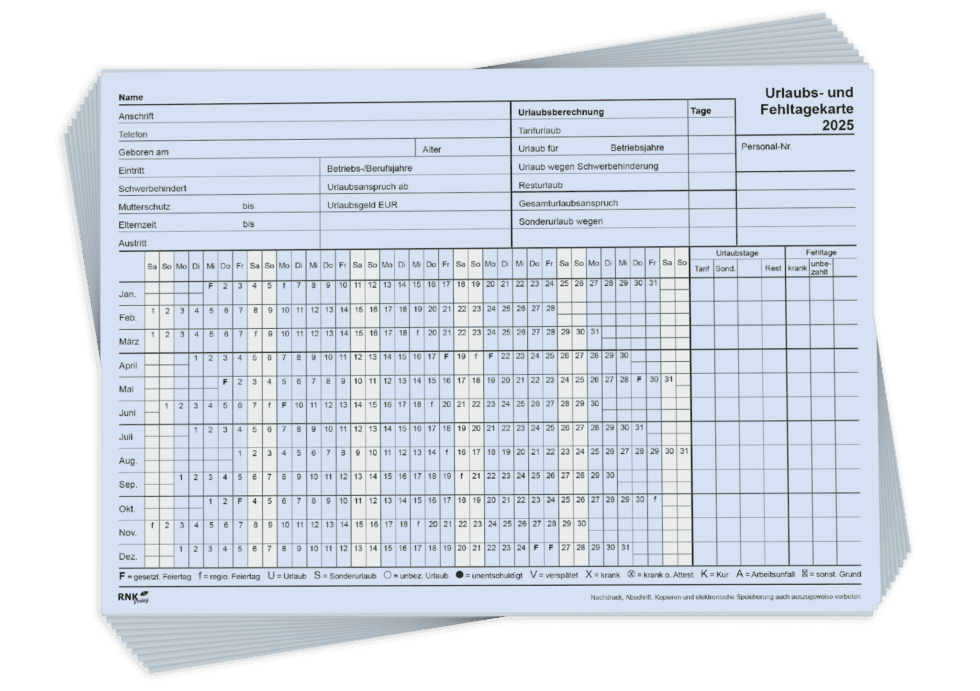 Urlaubsplaner 2026 - RNK Verlag