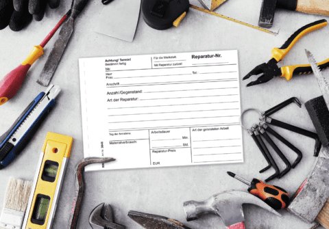 Reparaturschein DIN A6 – selbstdurchschreibend, Block, 3 x 40 Blatt ...