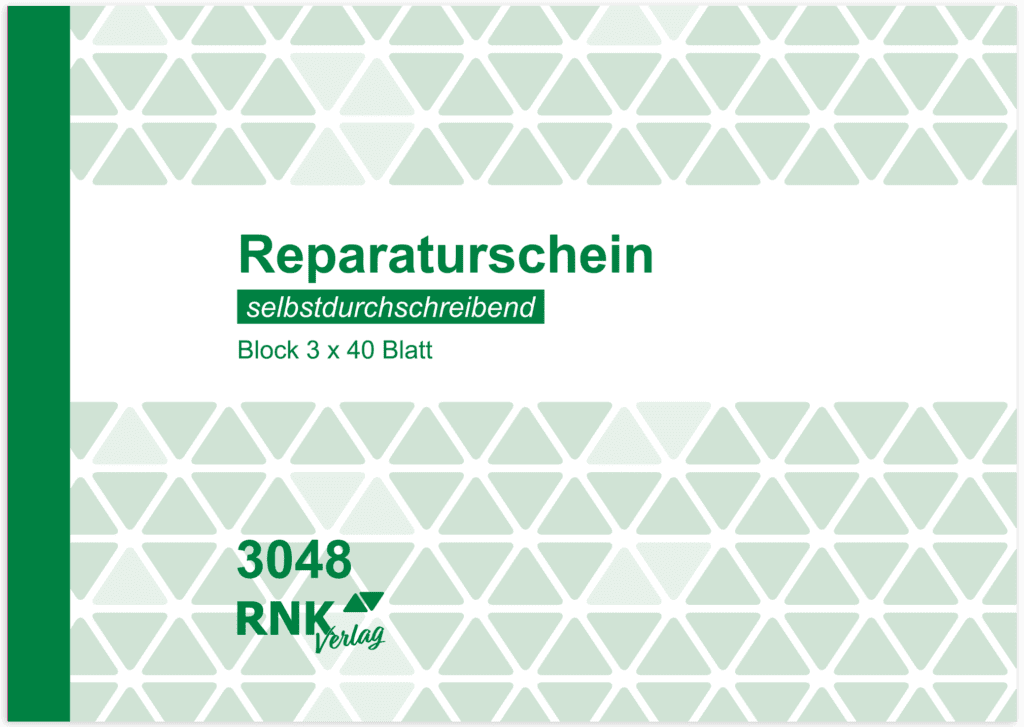 Reparaturschein DIN A6 – selbstdurchschreibend, Block, 3 x 40 Blatt ...