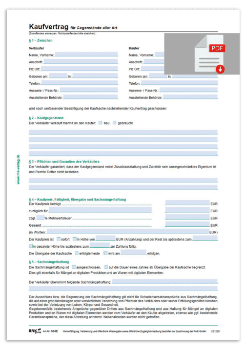 Verkauf Im Kundenauftrag Vertrag Pdf